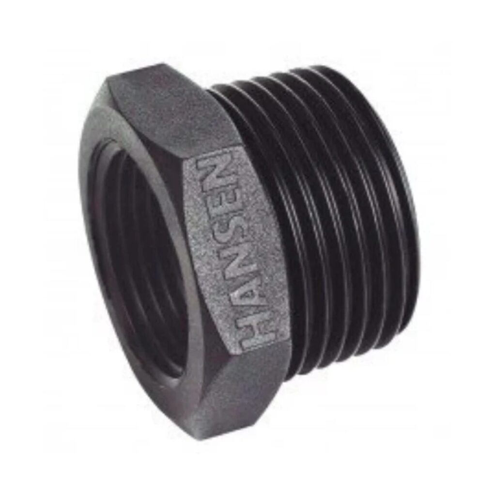 1 1/2" x 1" BSP Black Nylon Reducing Bush - Suncoast Caravan Service