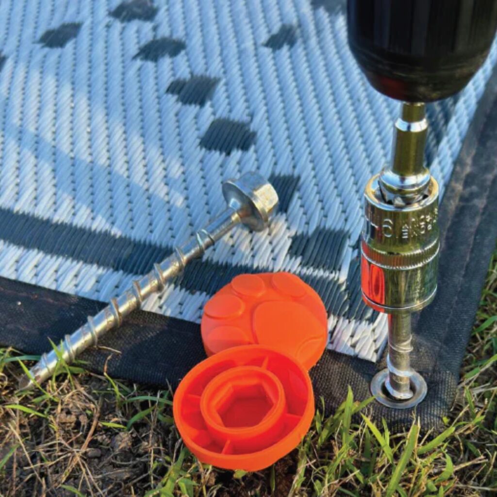 Ground Puppy Screw In Peg with Safety Cap - Suncoast Caravan Service